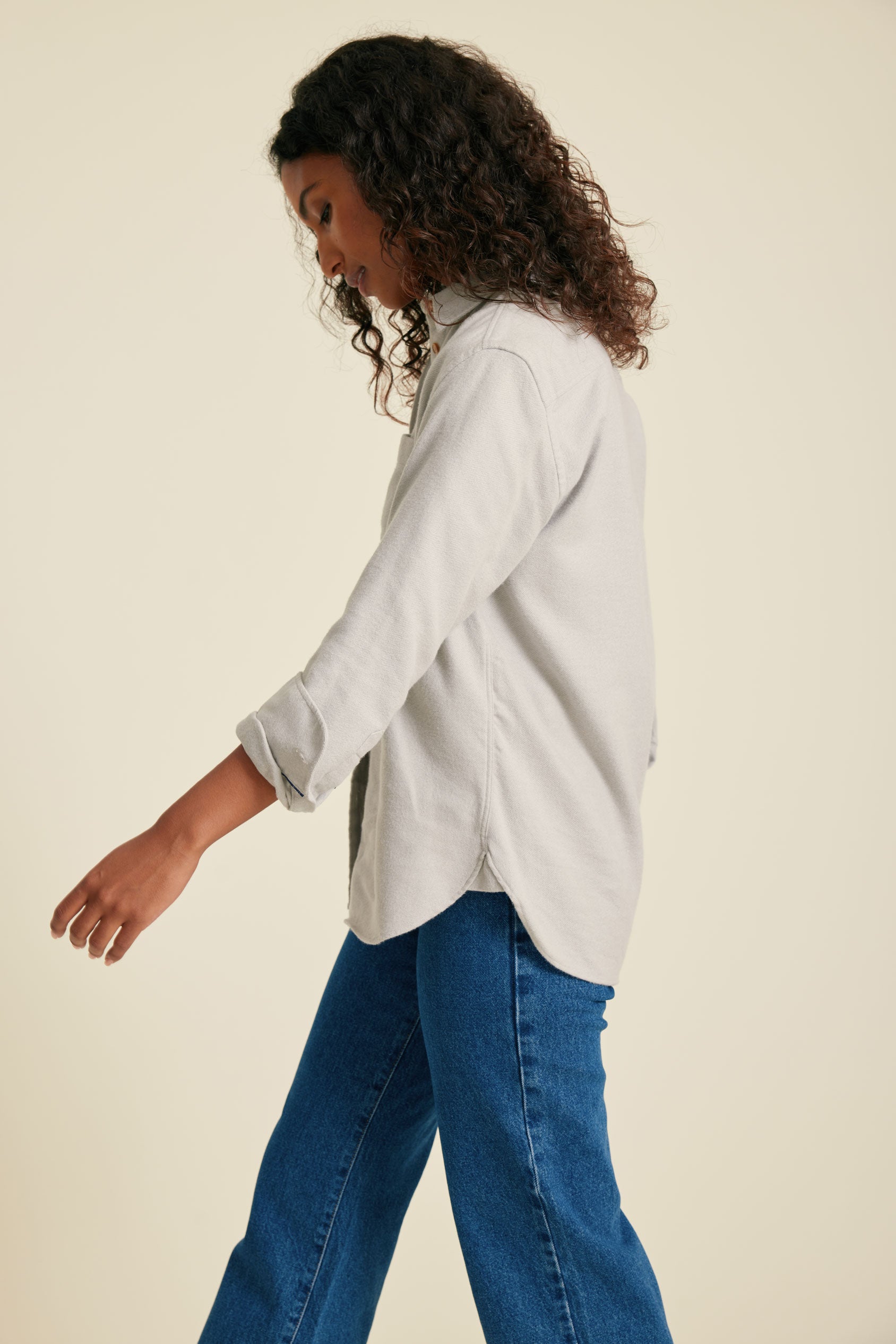 Women's Bibury Flannel Shirt 100% Cotton in Grey Beaufort & Blake