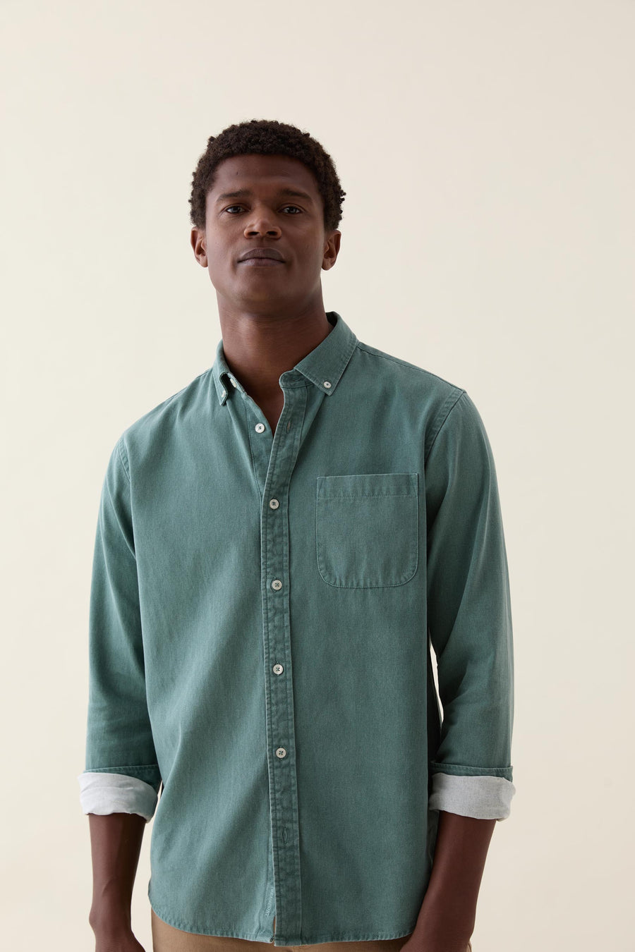 Broadleaf Washed Emerald Men’s Twill Shirt | Beaufort & Blake