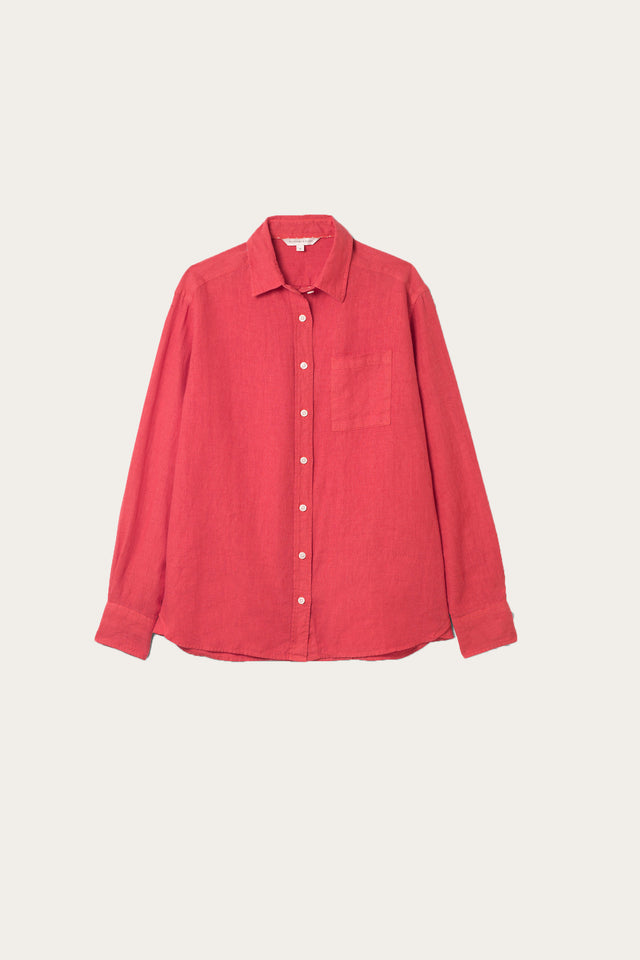 Women's Burley Shirt 100% Linen in Red Beaufort & Blake