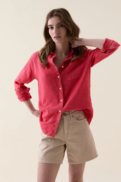Burley Washed Red Linen Shirt