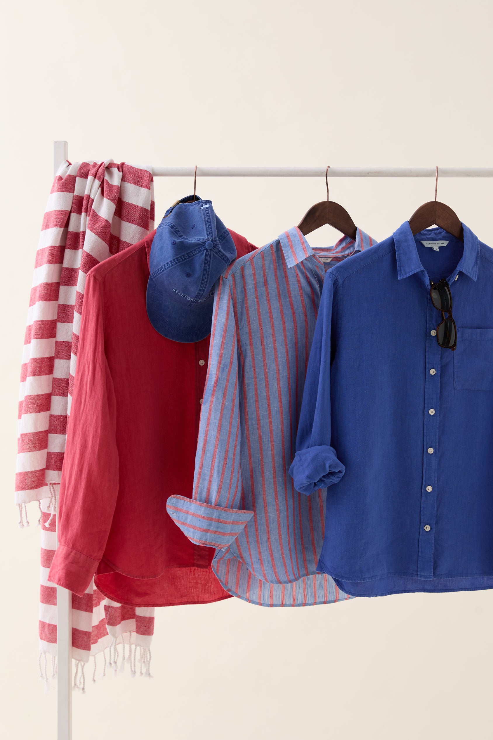 Women's Burley Shirt 100% Linen in Red Beaufort & Blake