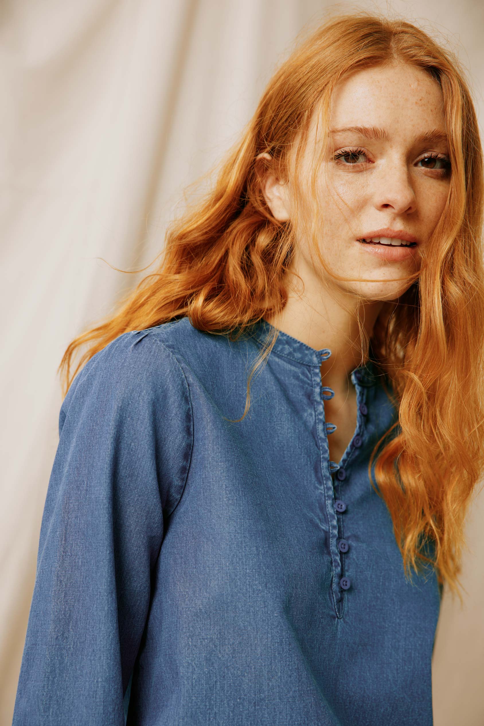 Coniston Mid Wash Denim Nehru Shirt