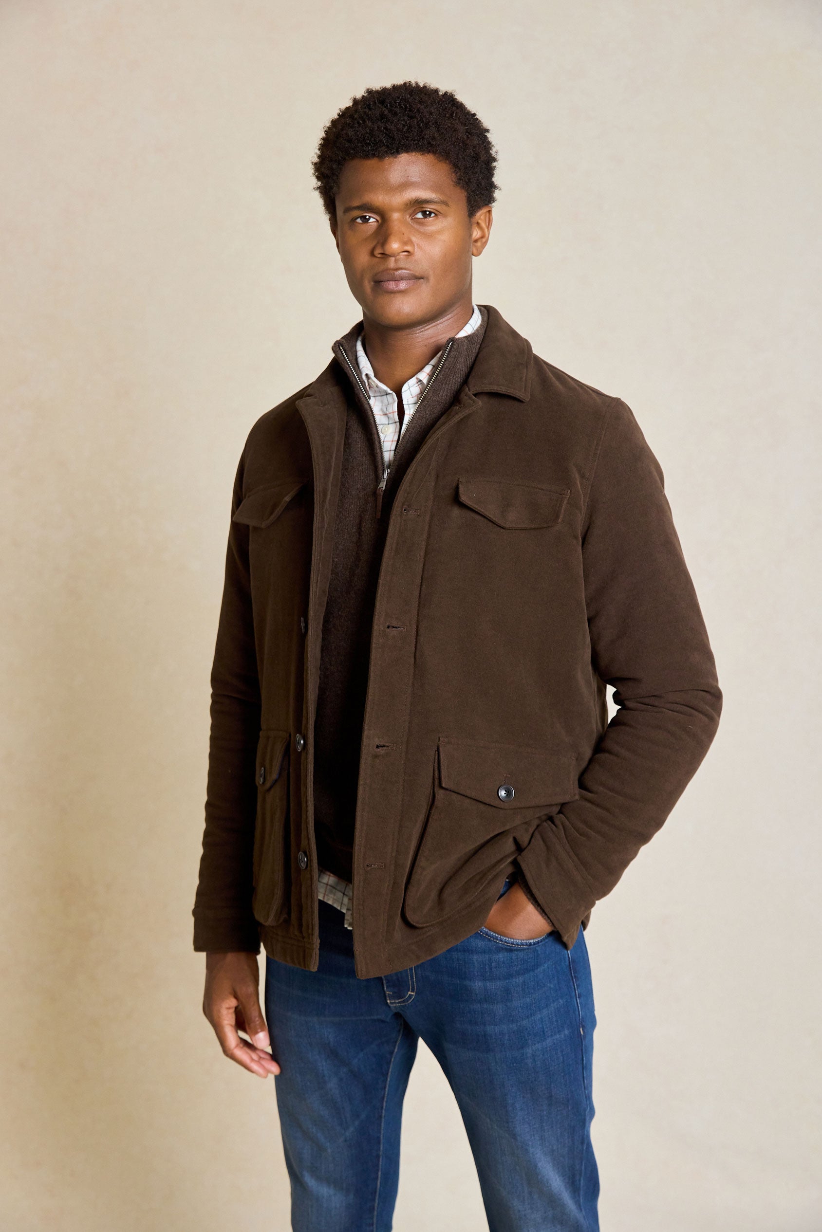 Hafren Chocolate Moleskin Safari Coat