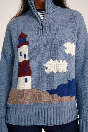 Women's Beacon Lighthouse Jumper in Sky