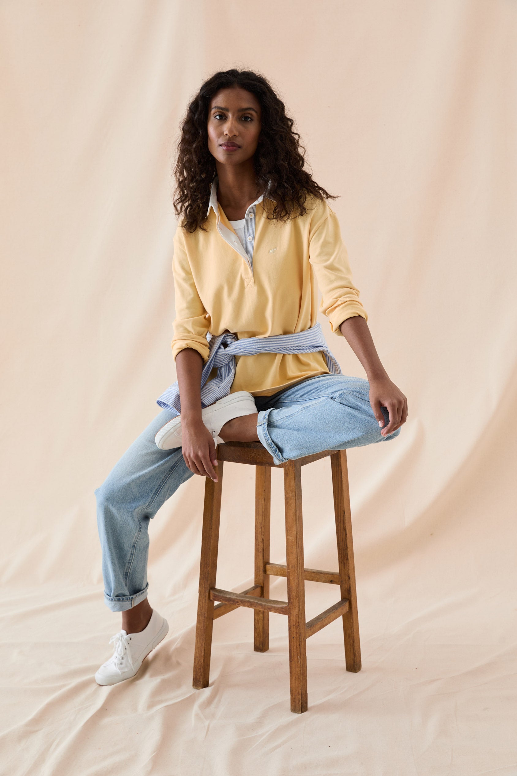 Women's Mickleham Yellow Rugby Shirt 100% Cotton in Yellow Beaufort & Blake